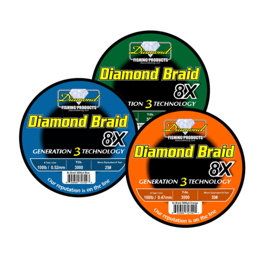 DIAMOND GEN 3 8X SOLID CORE BRAID 300 YARDS | Big Dog Tackle